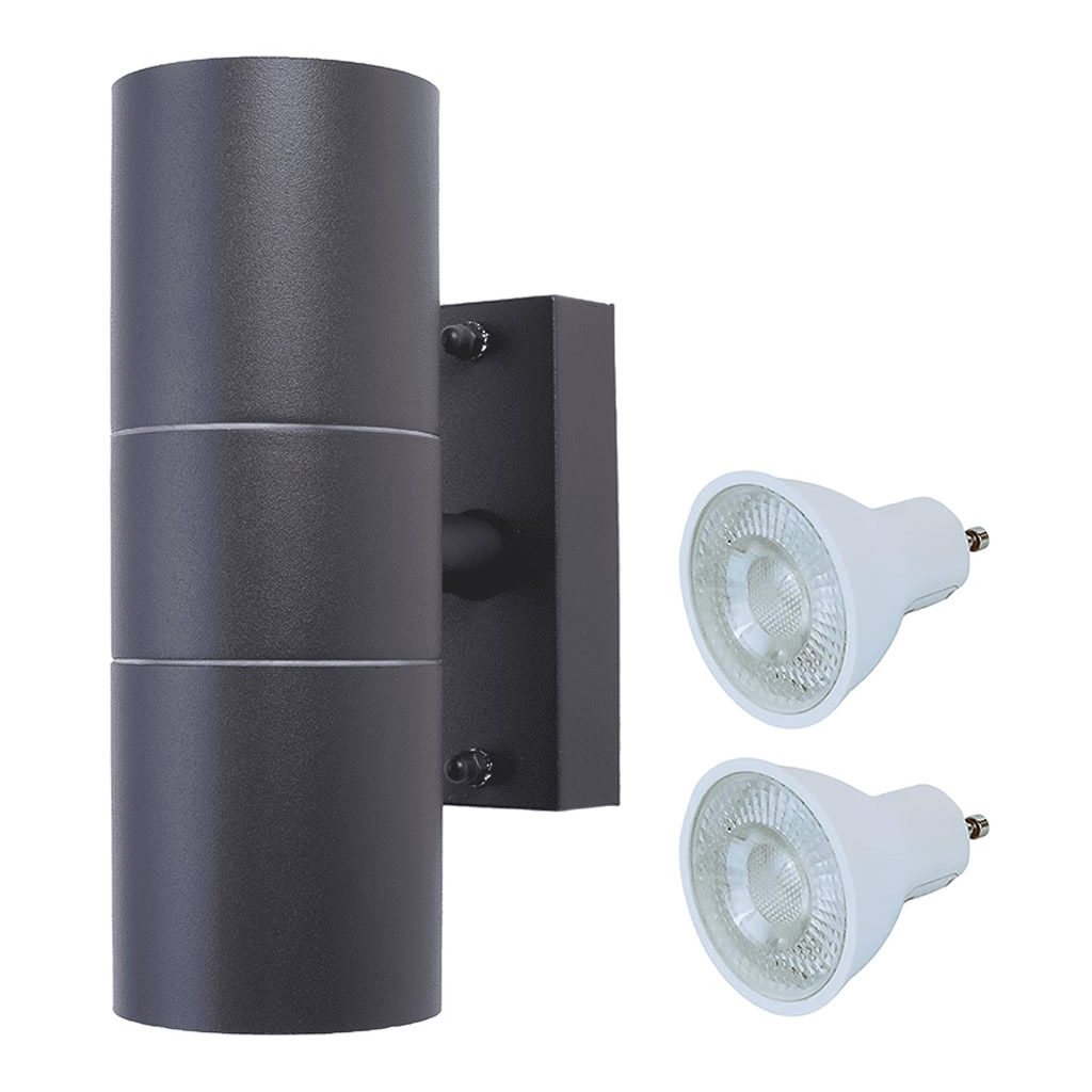 Hispec Coral Up/Down Outdoor LED Wall Light - Anthracite Grey | eBay UK