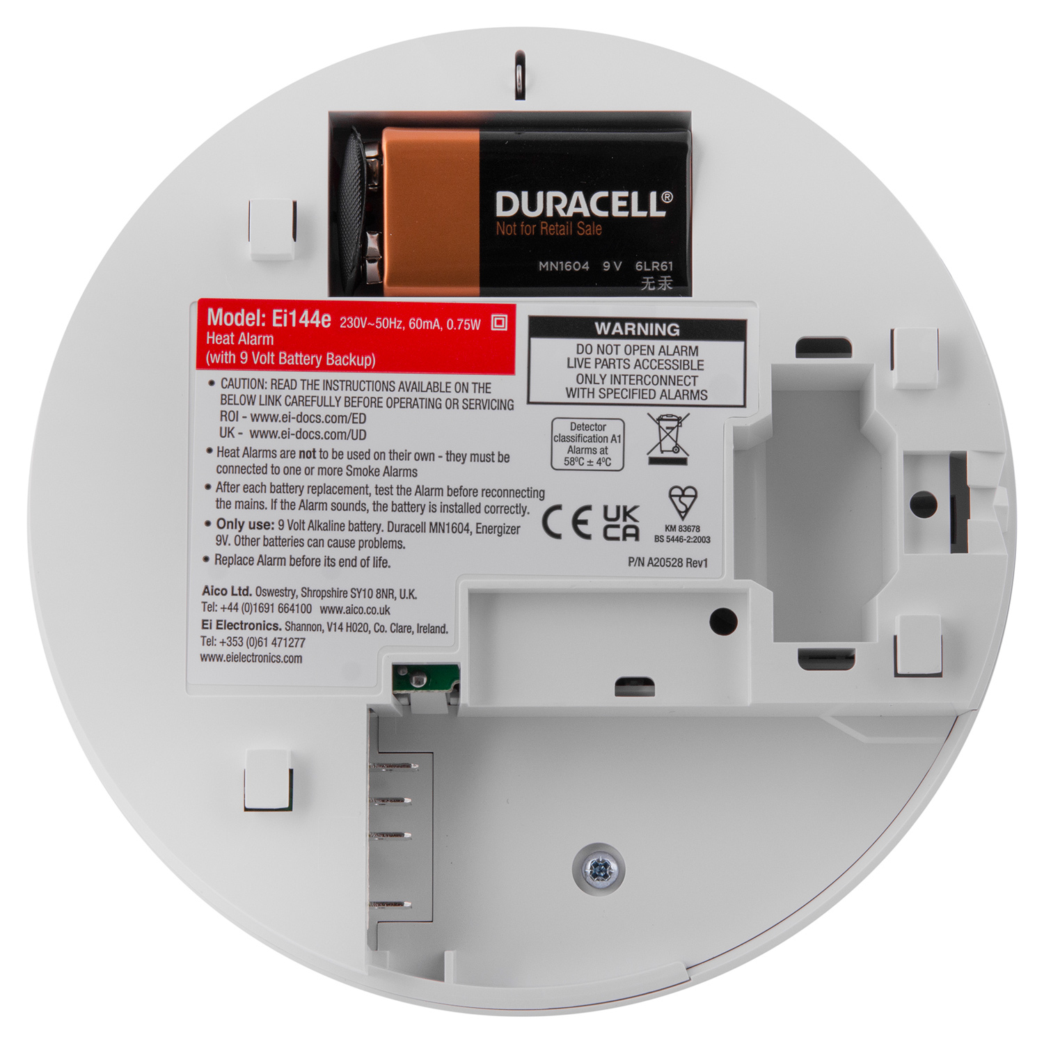 Smoke Alarms For Home 140rc Series Mains Powered Heat Alarm ABF Aico ...