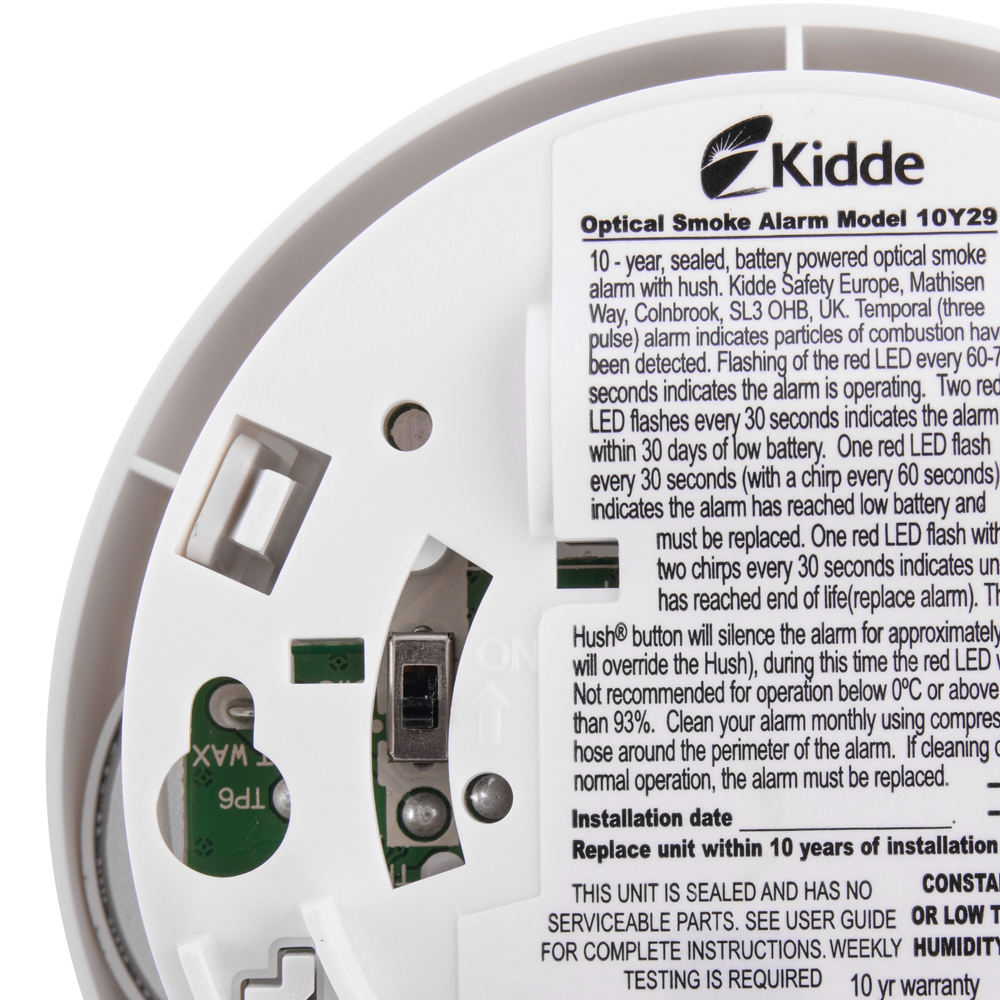 Kidde 10Y29 Optical Smoke Alarm with Sealed 10 Year Lithium Battery ...