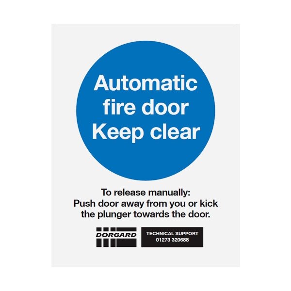 Dorgard Keep Clear Door Sign - Vinyl 130x100mm - £1.49 ex VAT