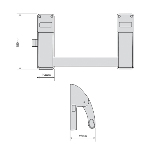 Push Bar with Latch - Securefast