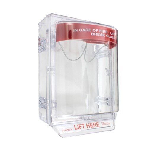 Call Point Cover 'Stopper 2' with Sounder STI 1130 (for surface mounted ...